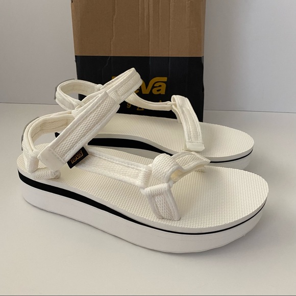 Teva | Shoes | Teva Flatform Universal Mesh Print Sandals White | Poshmark